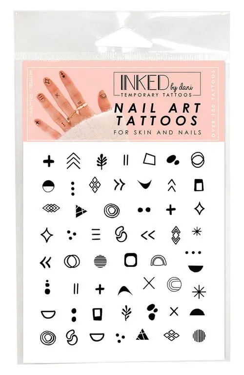 INKED BY DANI Mod Assorted Temporary Nail & Skin Art Tattoos - No Color