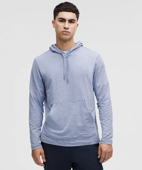 Lululemon Soft Jersey Pullover Hoodie - Heathered Washed Denim/heathered Starch Blue