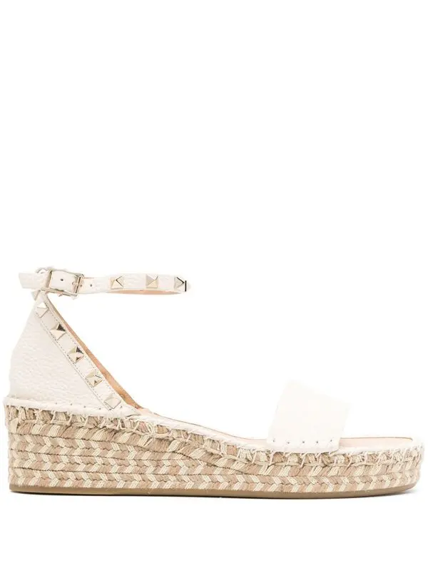 Valentino Garavani Neutral Rockstud 55 Espadrilles White 30