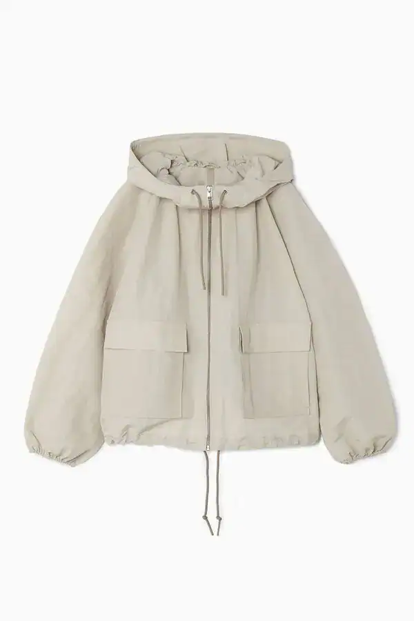 Cos Technical Linen-Blend Hooded Jacket - Beige | Editorialist