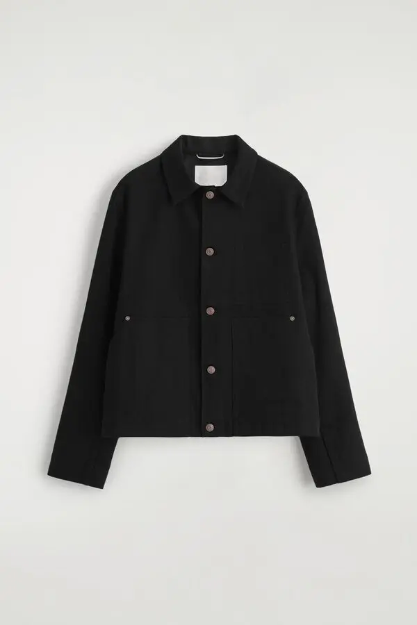 Cos Relaxed Fit Denim Jacket - Black