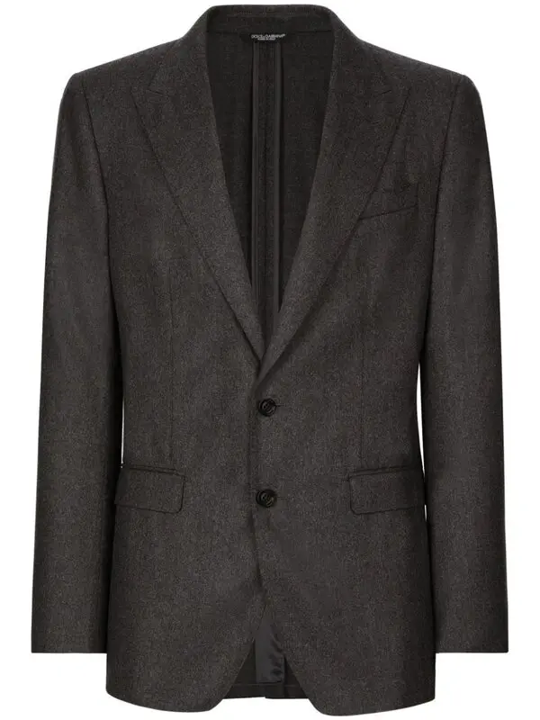 Dolce & Gabbana Single-breasted Virgin-wool Blazer - Grey
