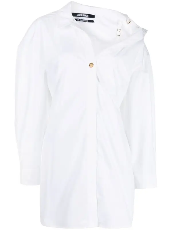 Jacquemus La Mini Robe Chemise Shirt Dress - White