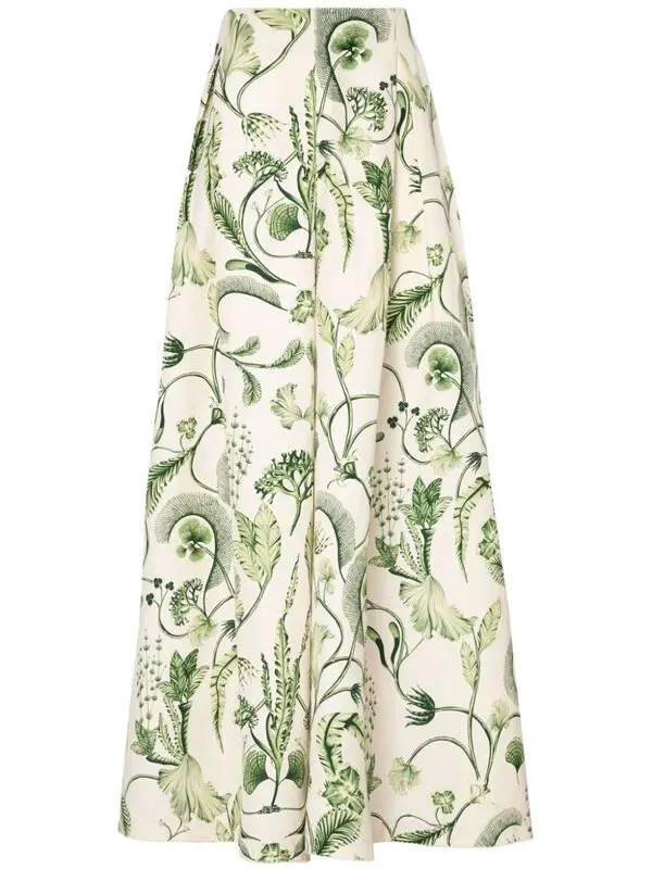 Agua Bendita Floral-print Palazzo Trousers - White