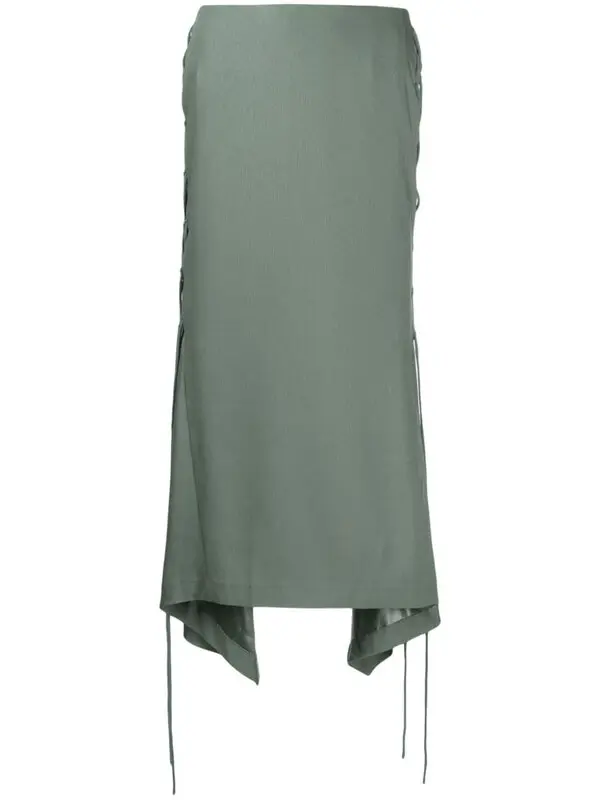 JUUN.J Lace-up Midi Skirt
