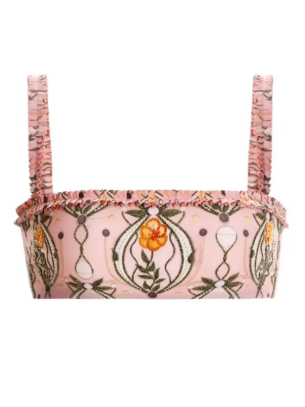 Agua Bendita Olmo Lunar Bikini Top - Pink
