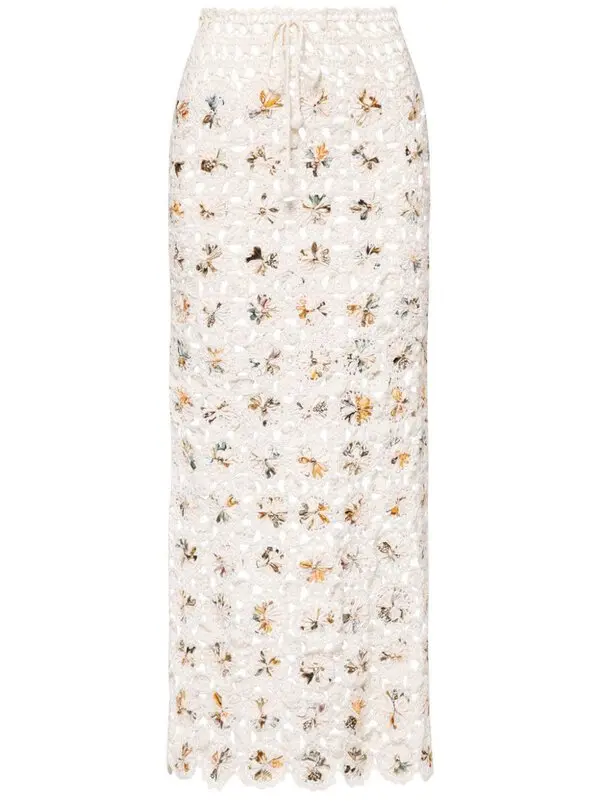 Agua Bendita Arroyo Caracola Crochet-knit Skirt