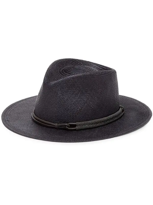Brunello Cucinelli Straw Fedora Hat