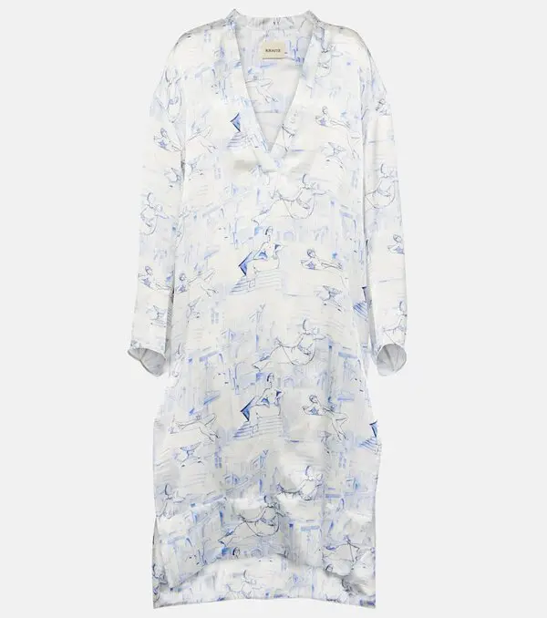 Khaite Brom Printed Midi Dress