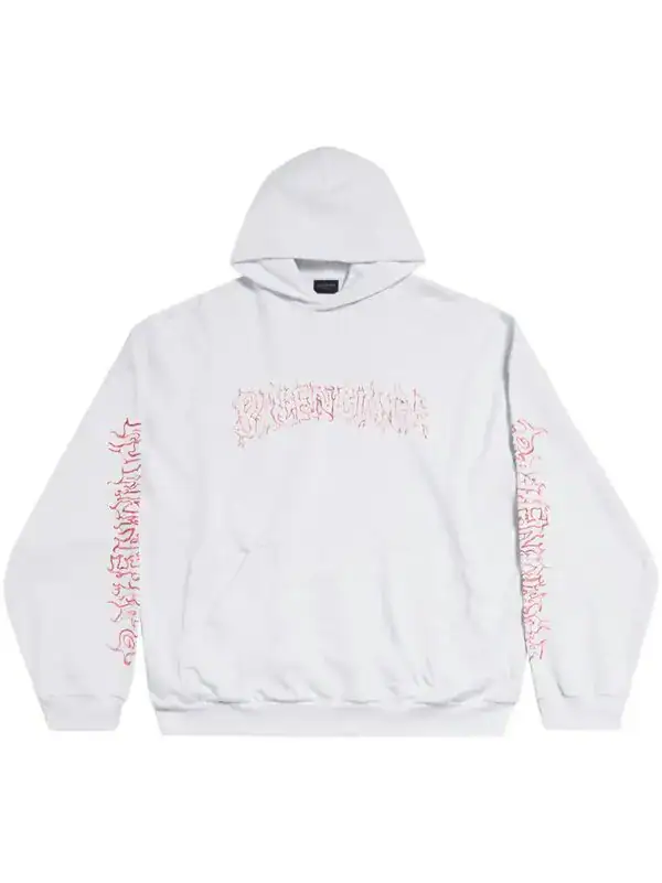 トップス BALENCIAGA DIY L OUTLINE HOODIE Balenciaga Diy Metal Outline Hoodie - White | Editorialist