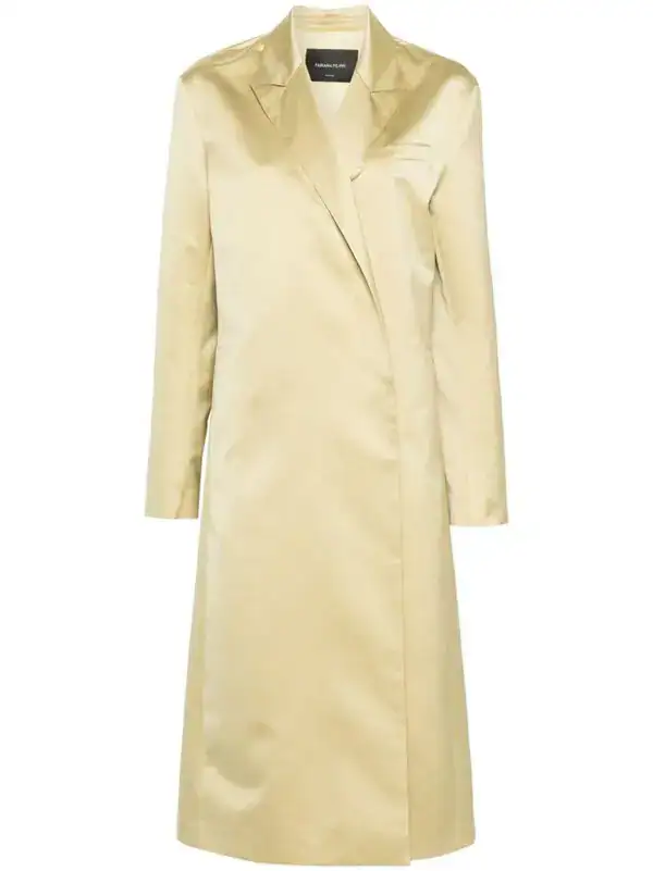 Fabiana Filippi Crepe Maxi Coat - Green | Editorialist