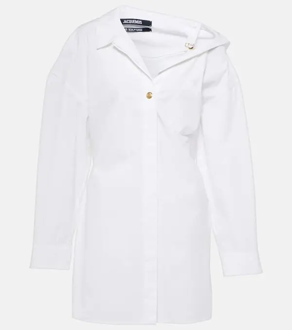 Jacquemus La Mini Robe Chemise Shirt Dress - White