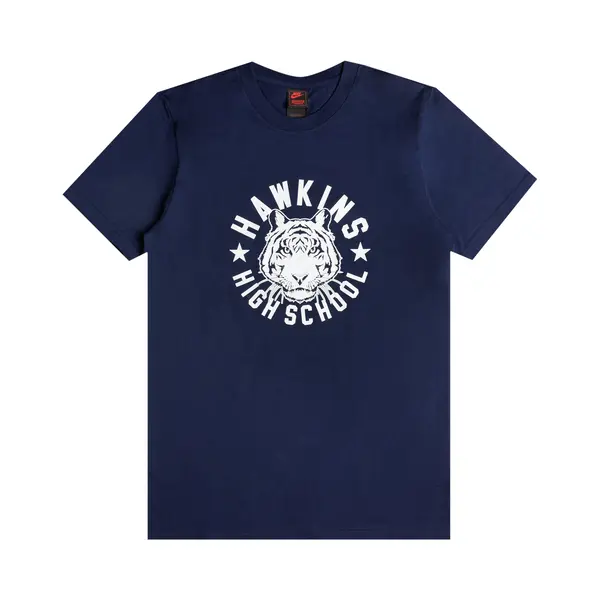 Nike X Stranger Things Hawkins High Tee 'college Navy/sail
