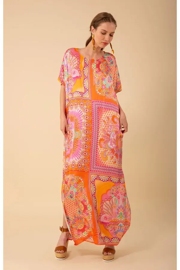 Hale Bob Summer Oversized Caftan - Orange