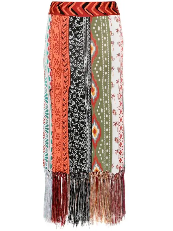 Alanui Mix-pattern Jacquard Skirt