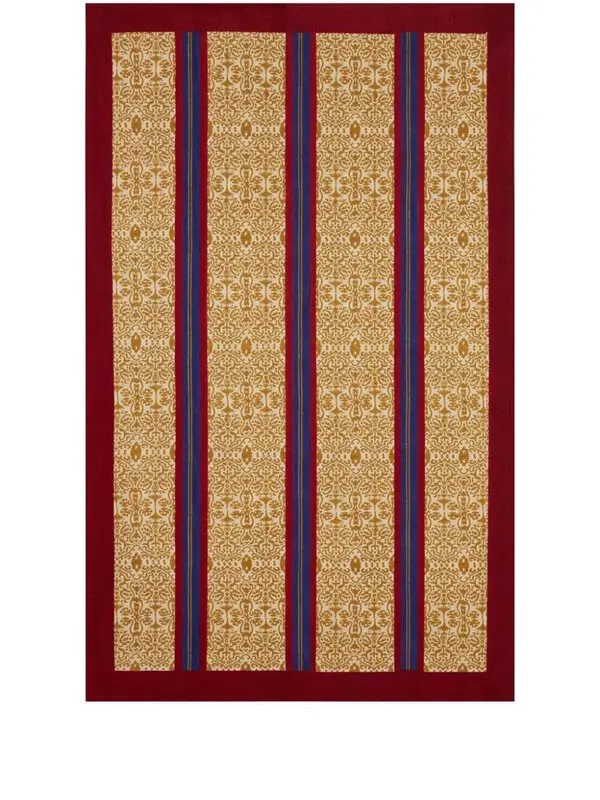 LISA CORTI Abstract-print Striped Table Cloth - Neutrals