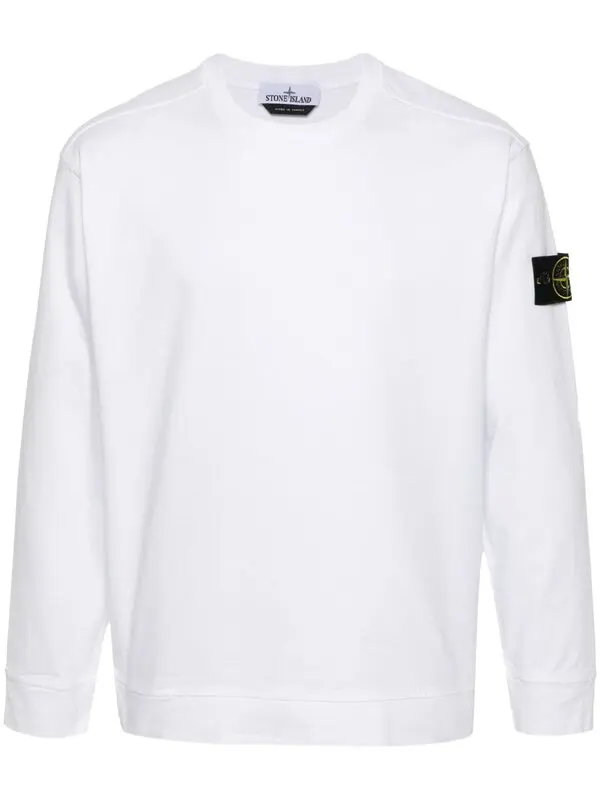 Stone Island Cotton Compass Sweatshirt - White