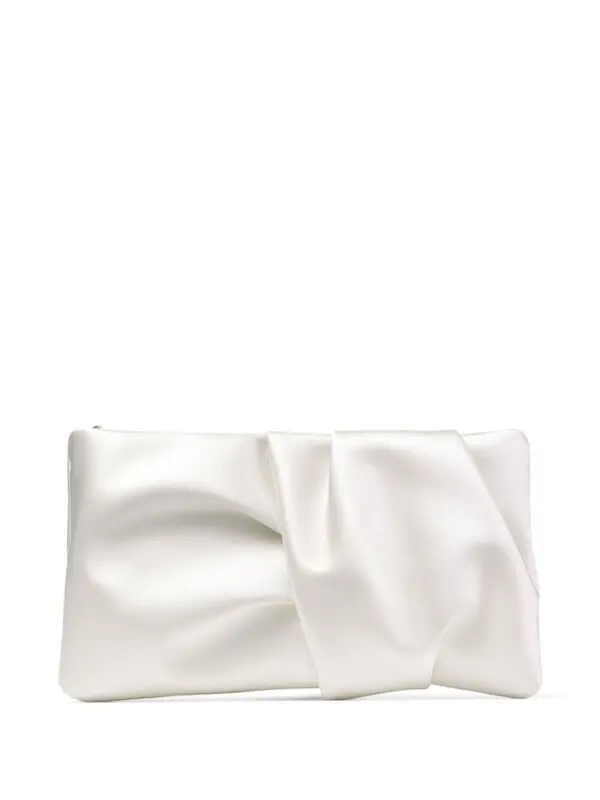 JIMMY CHOO Bonny Gathered Clutch Bag - White