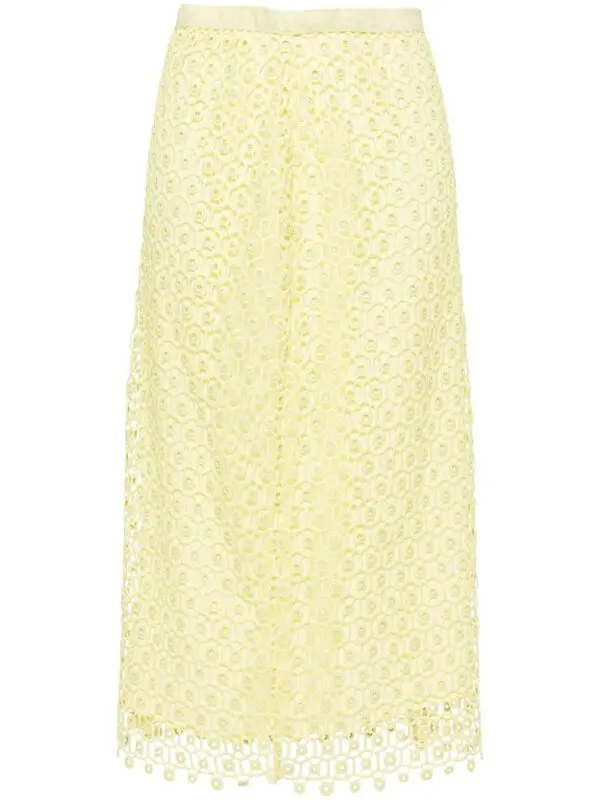 Simkhai Karolina Open-knit Midi Skirt - Green