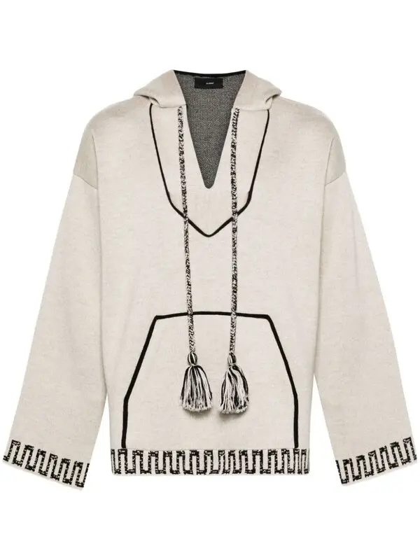 Alanui Patterned Jacquard Knitted Hoodie