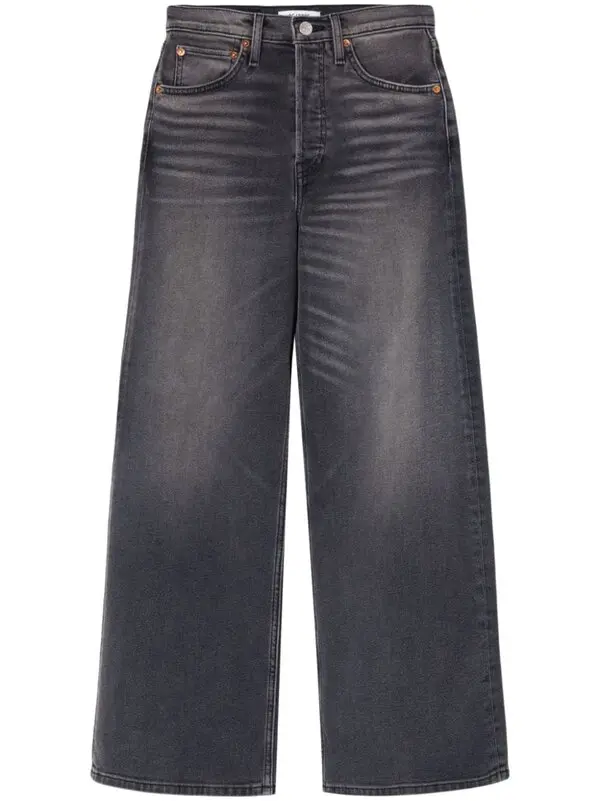 RE/DONE Wide-leg Cropped Jeans - Black