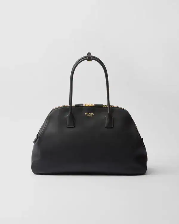 Prada Large Leather Tote - Black | Editorialist