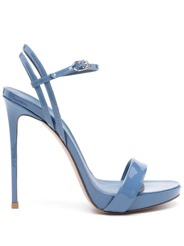 LE SILLA Gwen 120mm Patent-leather Sandals - Blue