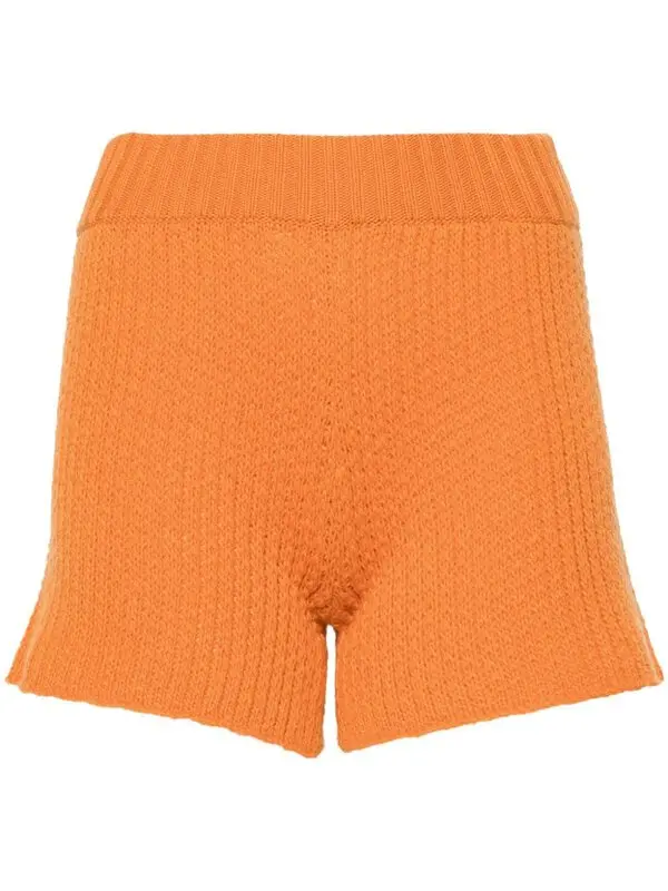 Alanui Ribbed-knit Thigh-high Shorts - Orange