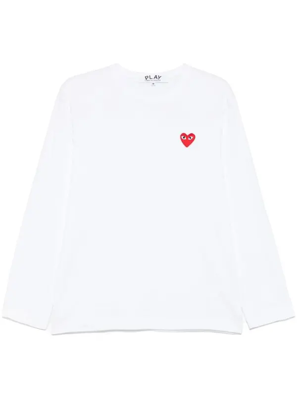 Play Comme Des Garcon Heart-patch T-shirt - White