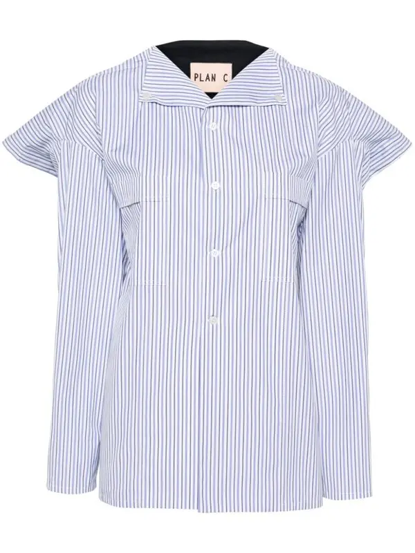 Plan C Colourblock Panelled Shirt