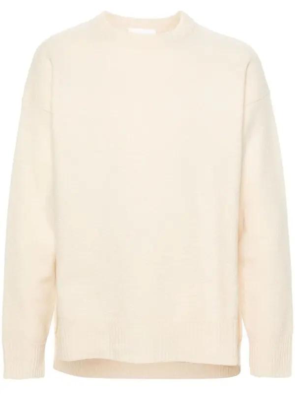 JIL SANDER Bouclé Wool Jumper - Neutrals