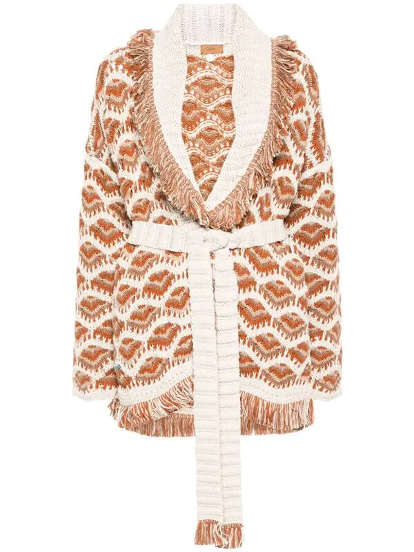Alanui Hawa Mahal Intarsia Knit Cardigan