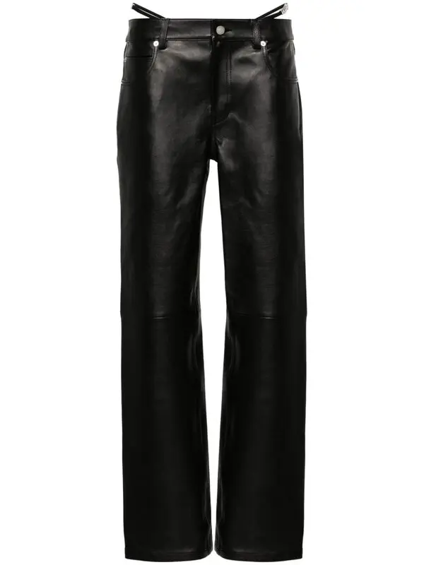 Alexander Wang Logo-embellished Leather Trousers