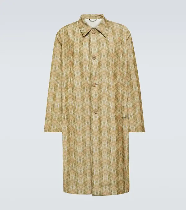 Dries Van Noten Printed Technical Car Coat