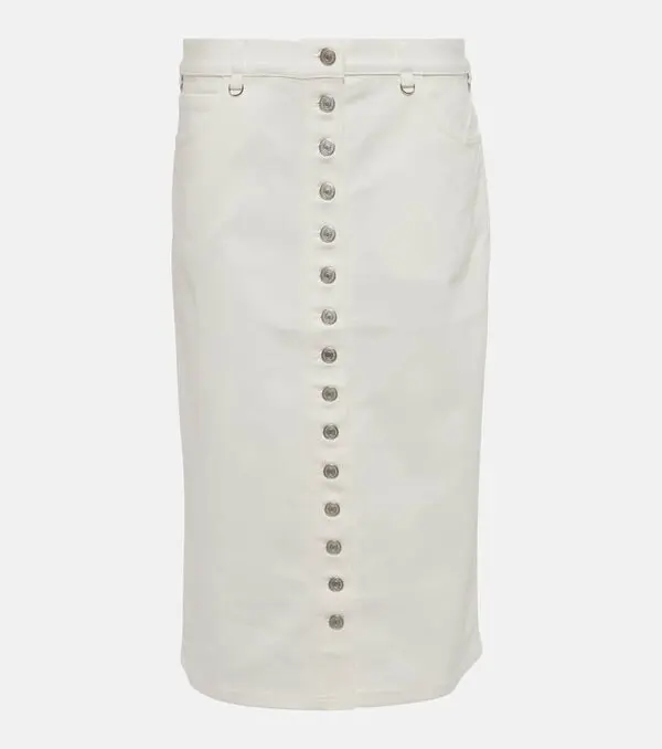 COURREGES Courrèges Multiflex Denim Midi Skirt - White