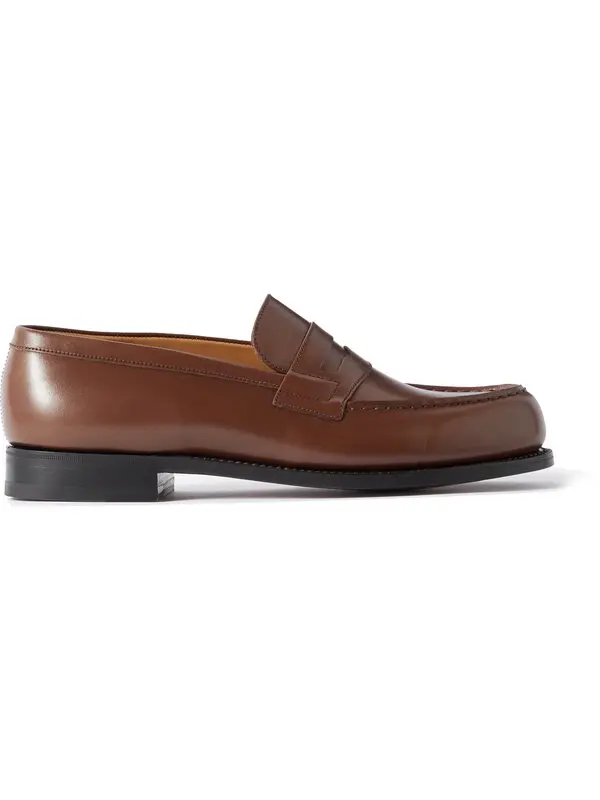 J.M. WESTON 180 Leather Loafers - Brown