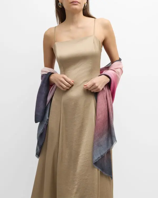 Bindya Multicolor Ombre Cashmere & Silk Evening Wrap - Pink Multi ...