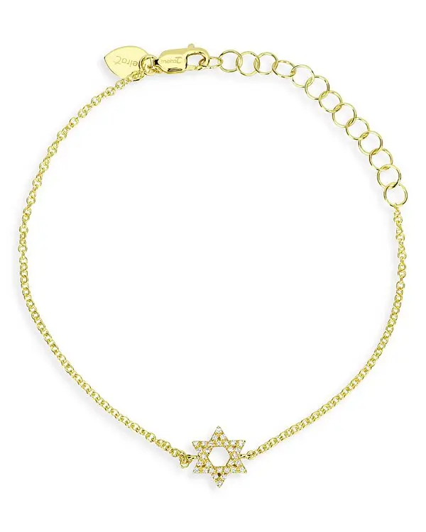Meira T 14k Diamond Star Of David Bracelet