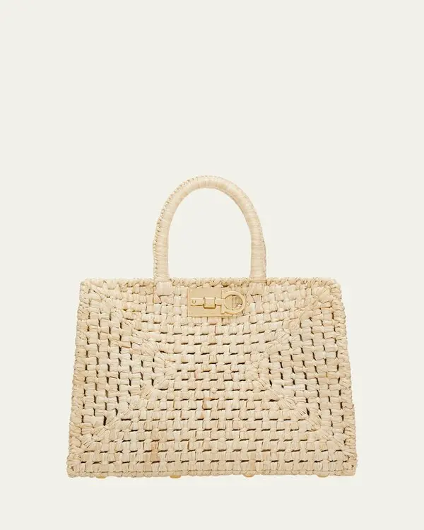 FERRAGAMO The Studio Basket Top-handle Bag - Raffia