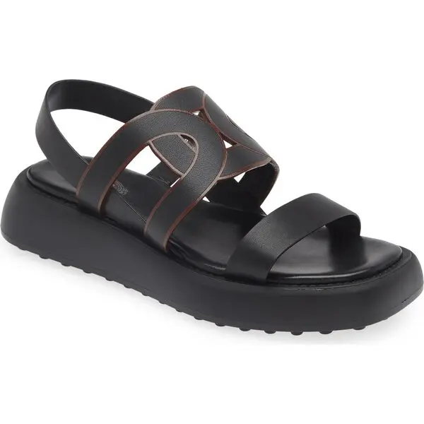 TOD'S Kate Chain Slingback Sandal - Nero