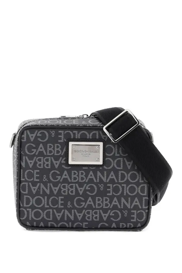 Sac Messenger Dolce&Gabbana En Canvas Et Cuir Vert Militaire - Taille Extra Large, Bon état