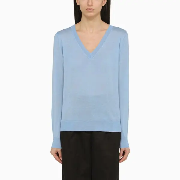 P.a.r.o.s.h Powder Blue Wool And Cashmere Sweater - Light Blue ...