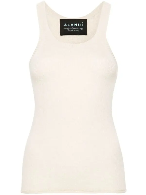 Alanui Racerback Ribbed Tank Top - Neutrals