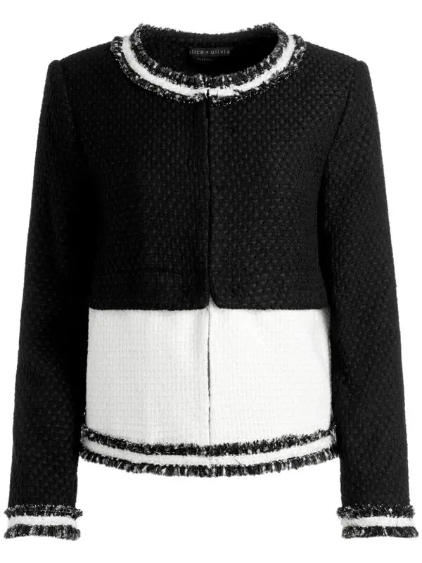 ジャケット・アウター kidman Alice + Olivia Kidman Convertible Tweed Jacket In Black - 60% Off