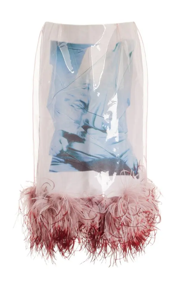 16Arlington Vada Feather-trimmed Midi Skirt