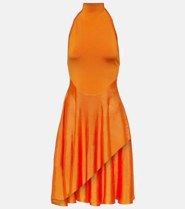 Alaïa High-neck Mini Dress - Orange