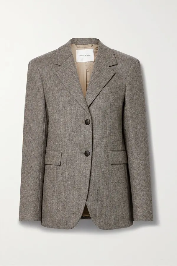 Veronica De Piante Enrico Herringbone Striped Blazer