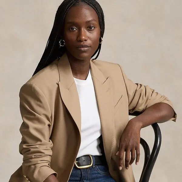 Ralph Lauren Double-breasted Wool-blend Blazer - Camel