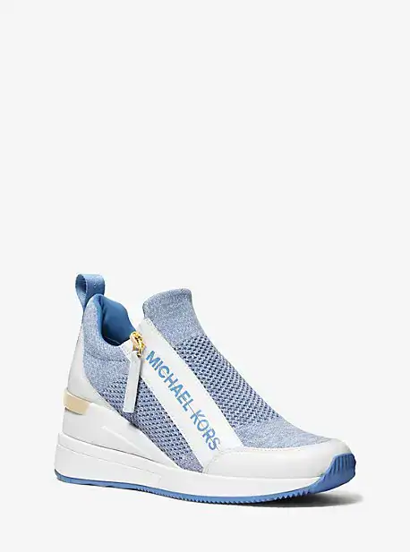 Michael Kors Willis Stretch Knit Trainer - Blue | Editorialist