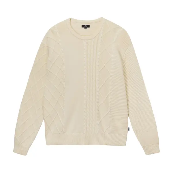 StÜssy Patchwork Crewneck Sweater - Cream
